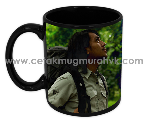 Mug Full Hitam + Decal + Dus & Cetak Mug Murah